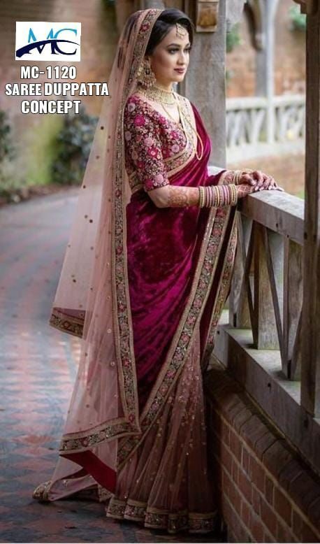 MANSI CREATION Presenting BRIDAL SAREE WITH DUPPATTA Concept Pure 9000 ...